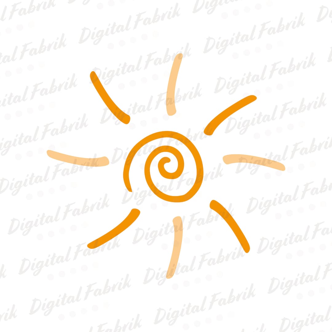 Spiral Sun PNG Clipart Digital File Instant Download Orange - Etsy Denmark