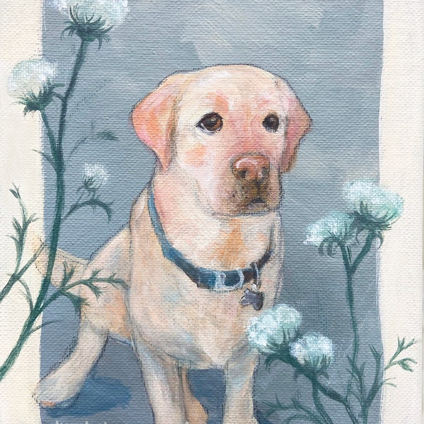Yellow Lab Dog Art - Etsy