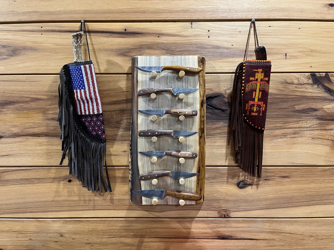 Knife Display Rustic,wood Knife Holder, Knife Display Handmade, Unique ...