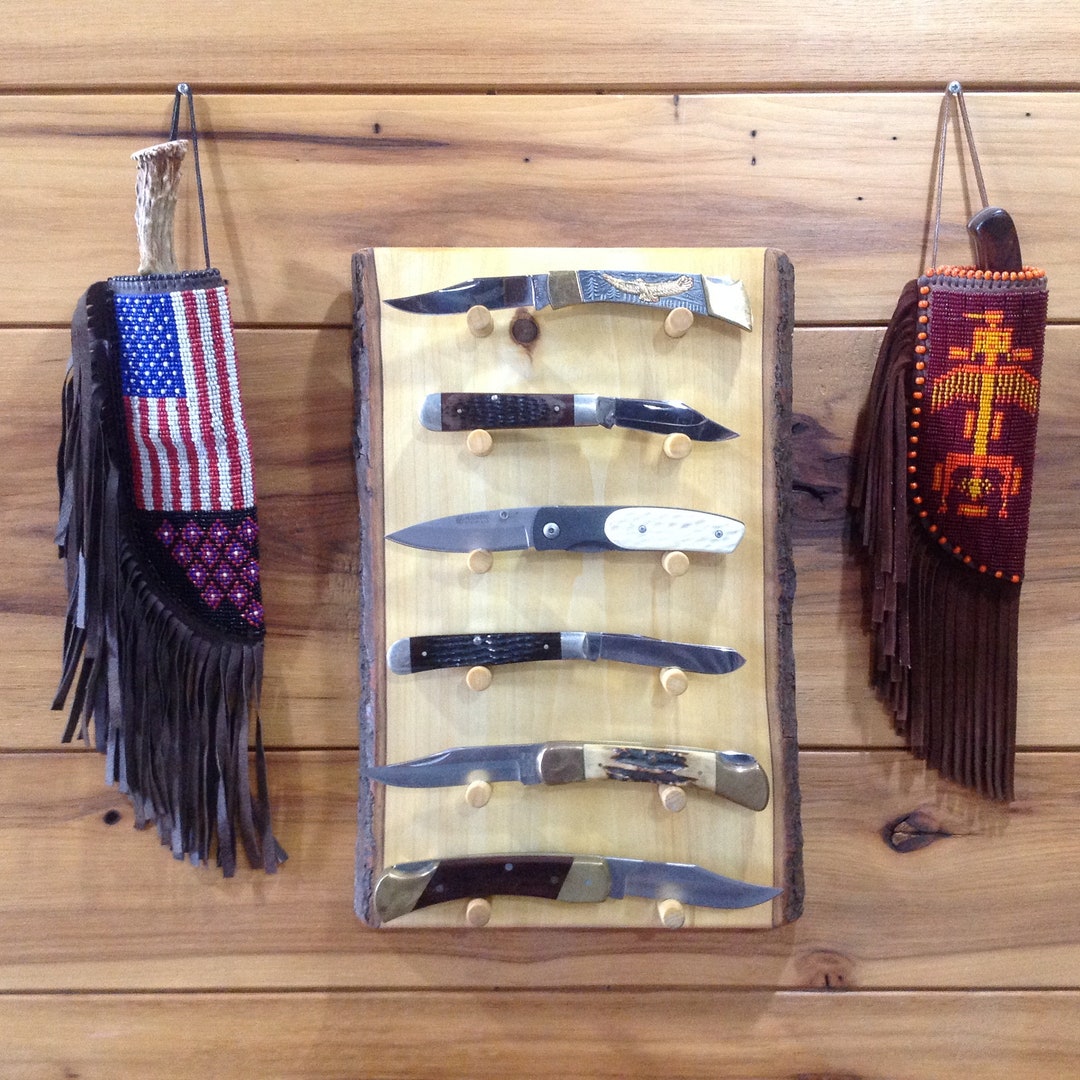 Knife Display Rustic,wood Knife Holder, Knife Display Handmade, Unique ...