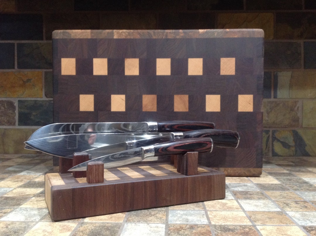 Knife Display,butcher Block Knife Display,wood Knife Holder,kitchen ...