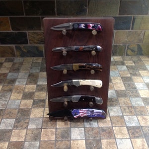 Knife Display Wood,knife Holder,knife Display Handmade,pocket Knife ...