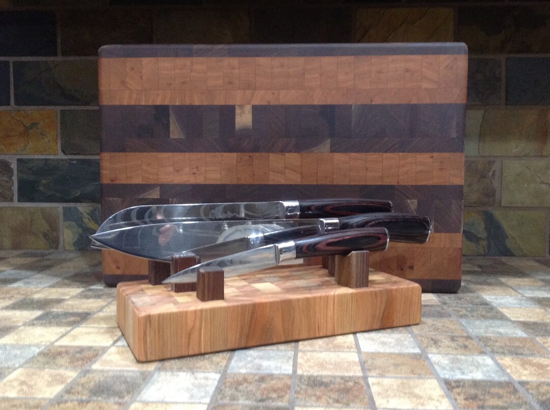 Knife Display,butcher Block Knife Display,wood Knife Holder,kitchen ...
