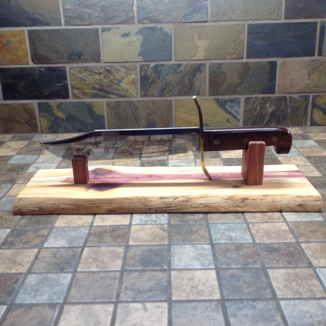 Handcrafted Cedar Knife Display, Rustic Live Edge Knife Holder - Etsy