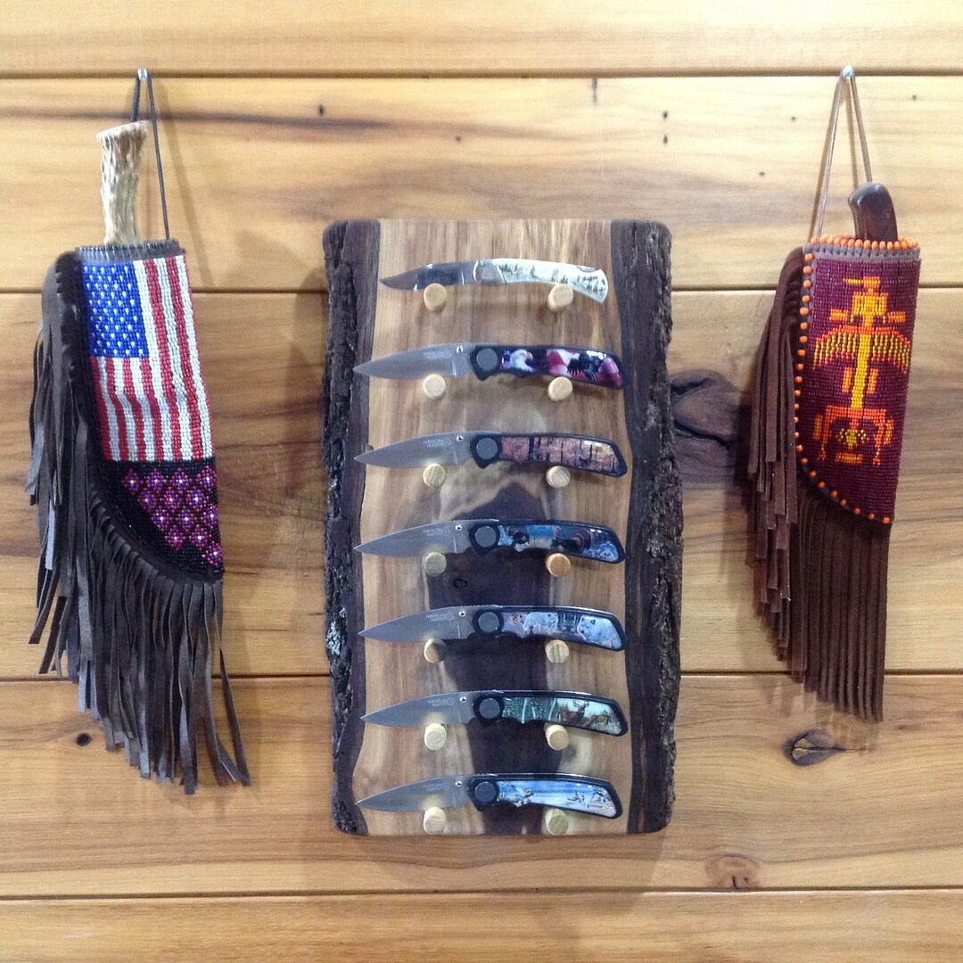 Knife Display Wood,knife Holder,knife Display Handmade,pocket Knife ...