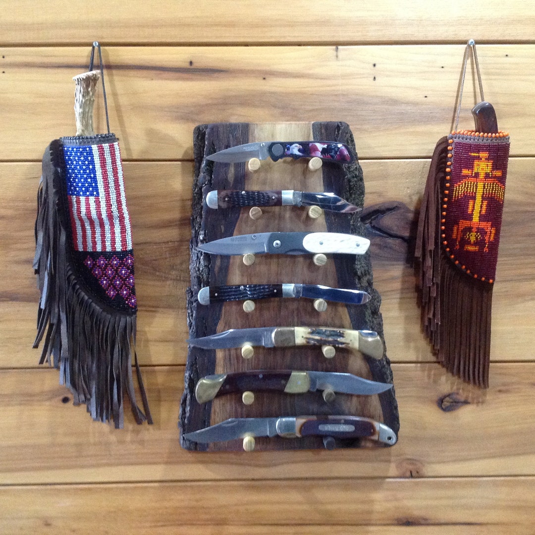 Knife Display Wood,knife Holder,knife Display Handmade,pocket Knife ...
