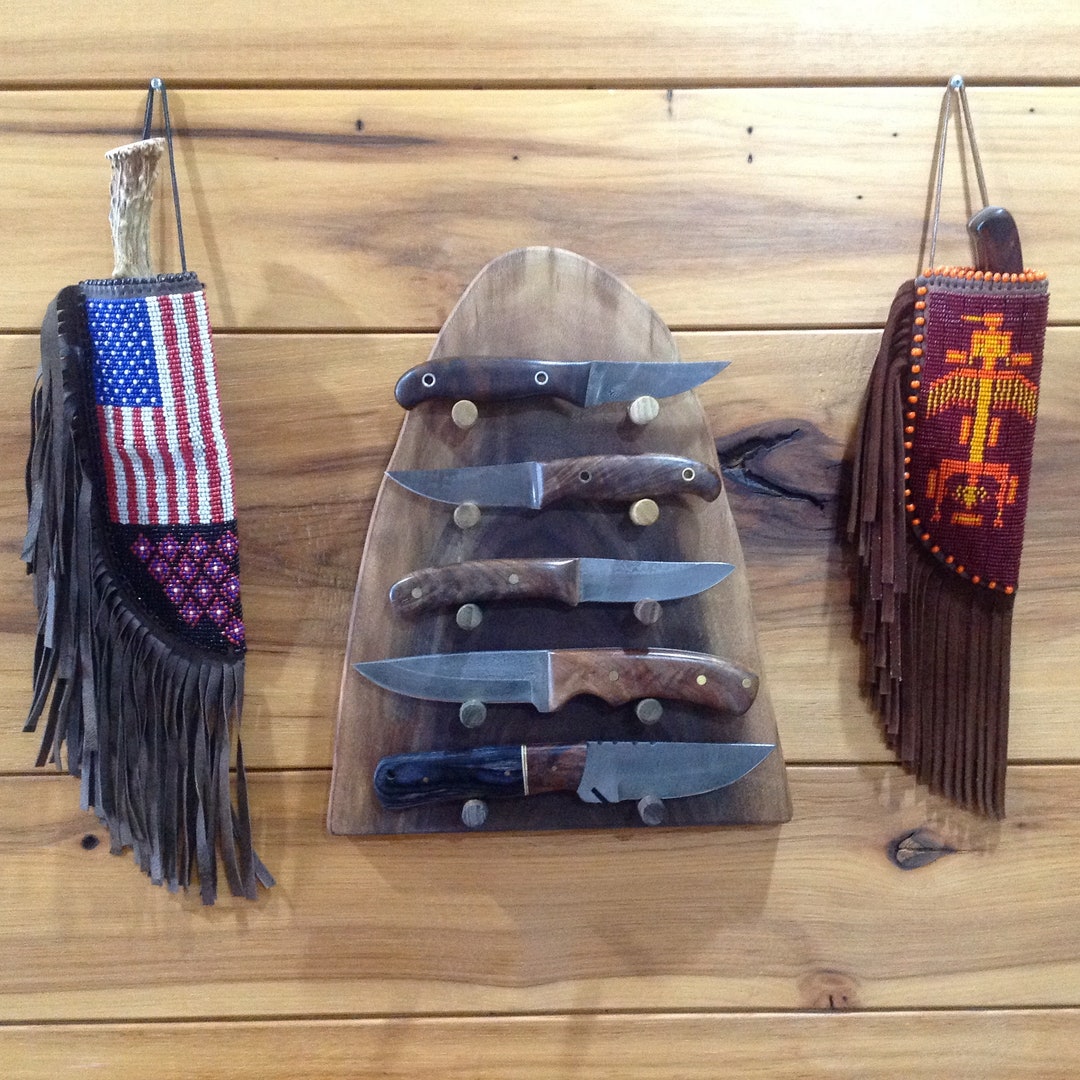 Knife Display Wood,knife Holder,knife Display Handmade,pocket Knife ...