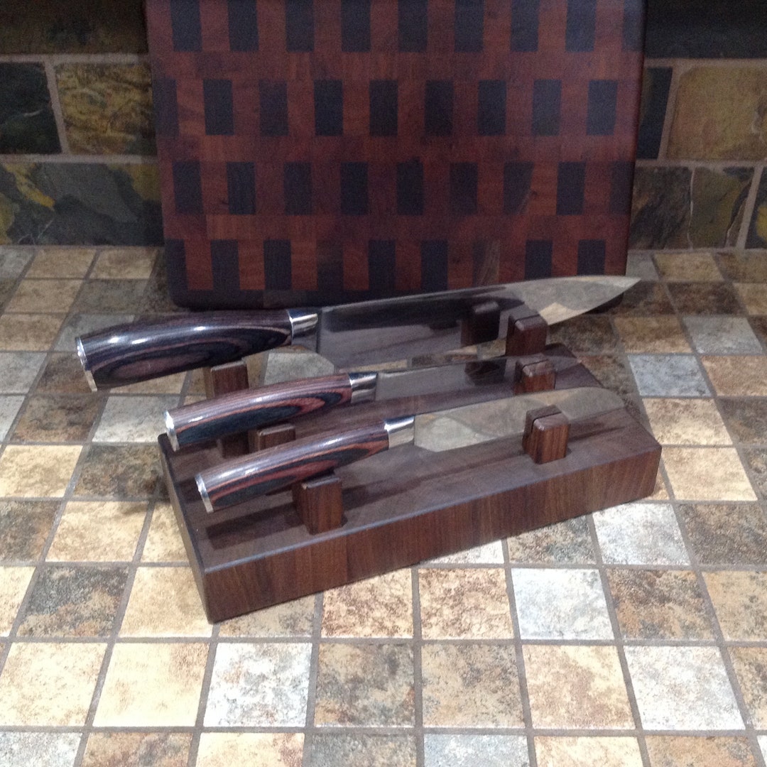 Left Hand Knife Display,butcher Block Knife Display,wood Knife Holder ...