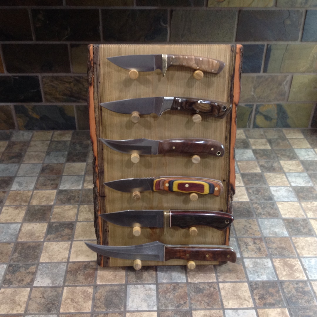 Knife Display Rustic,unique Knife Display, Wood Knife Display, Rustic Knife Display, Pocket ...