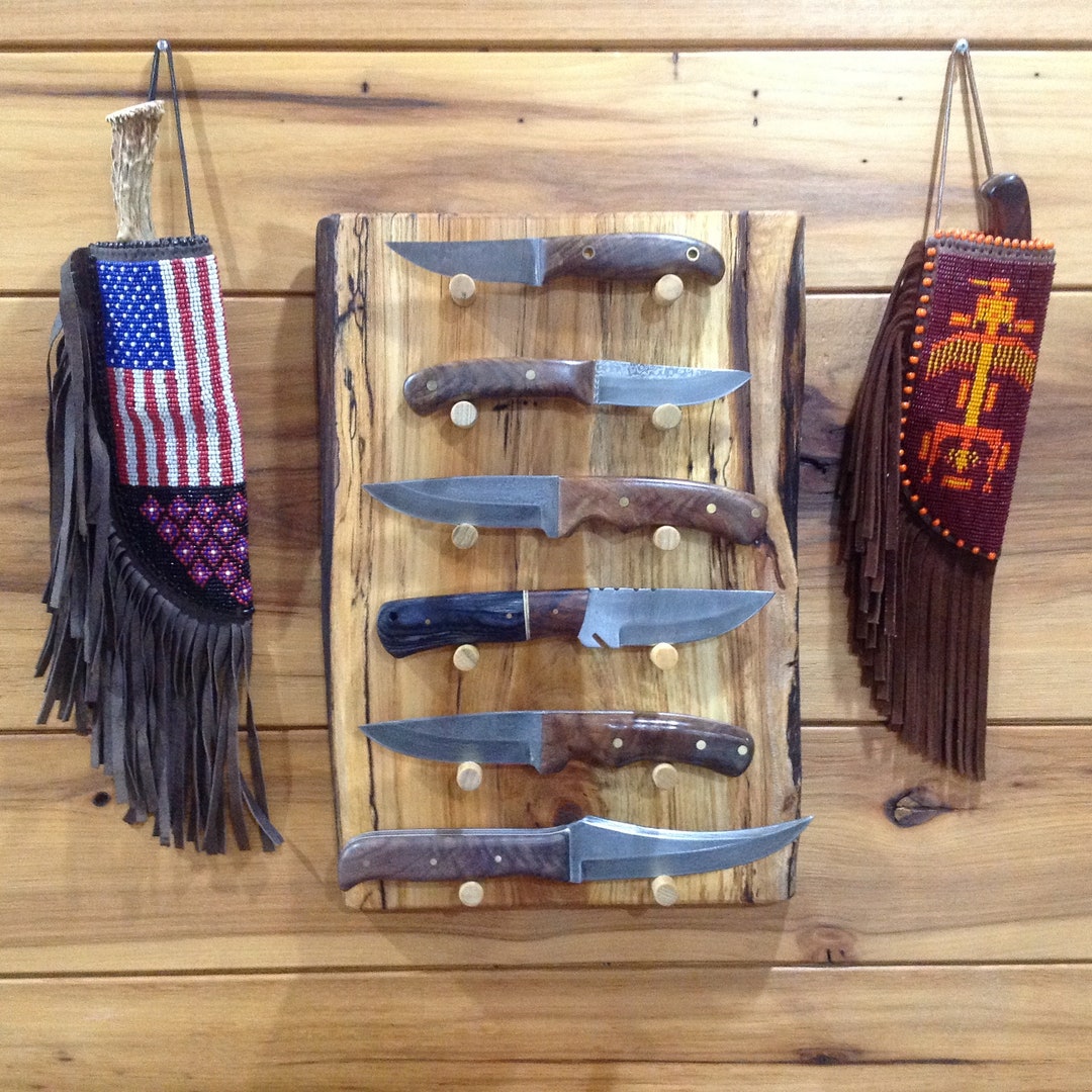 Knife Display Rustic, Wood Knife Holder, Knife Display Handmade, Unique ...