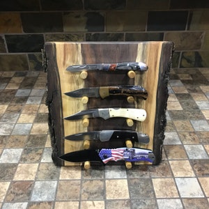 Knife Display Wood,knife Holder,knife Display Handmade,pocket Knife ...