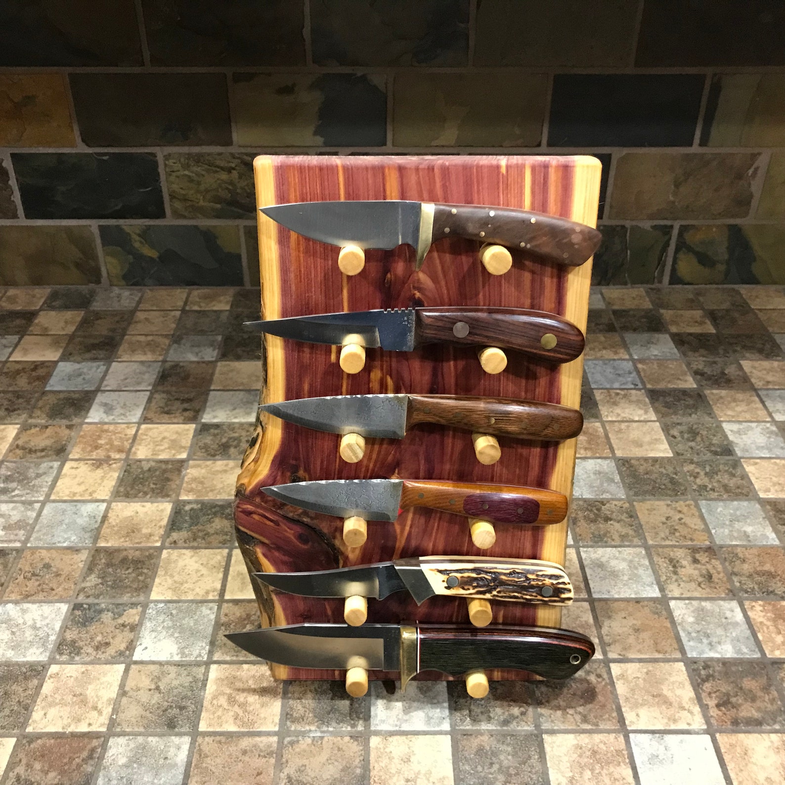 Knife Display,wood Knife Holder,knife Display Wood,rustic Knife Display ...