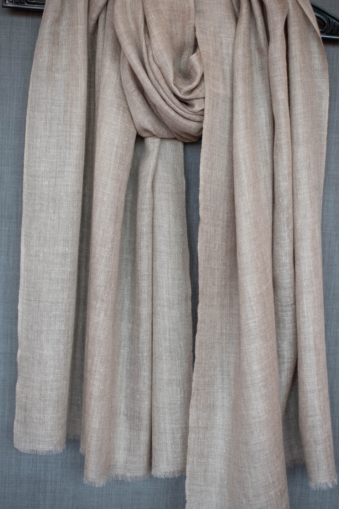 Natural Beige Pure Pashmina/cashmere Scarf/shawl Handwoven on - Etsy