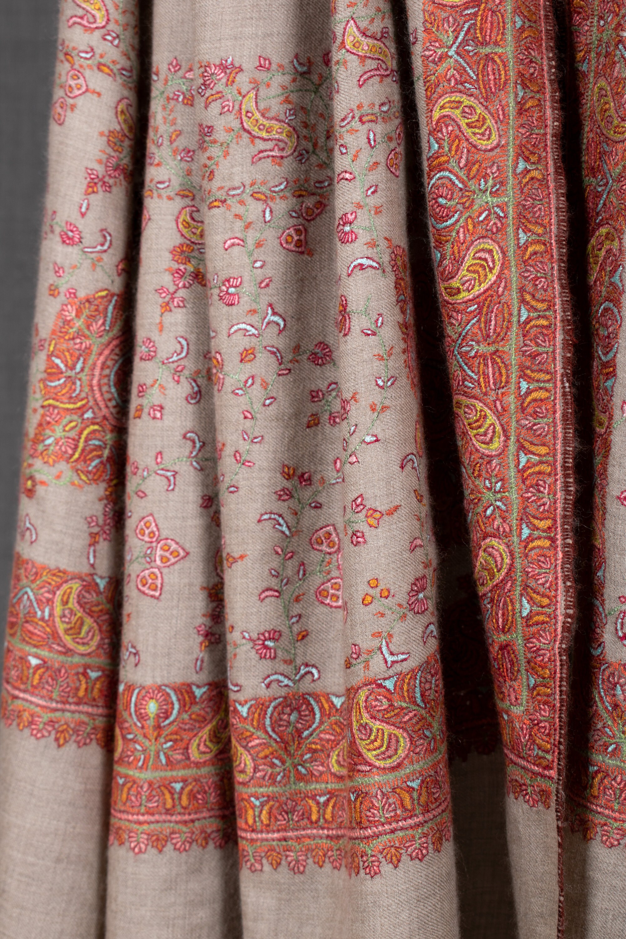 Rabiyah Palladar Embroidered Pashmina Shawl Natural Zati | Etsy