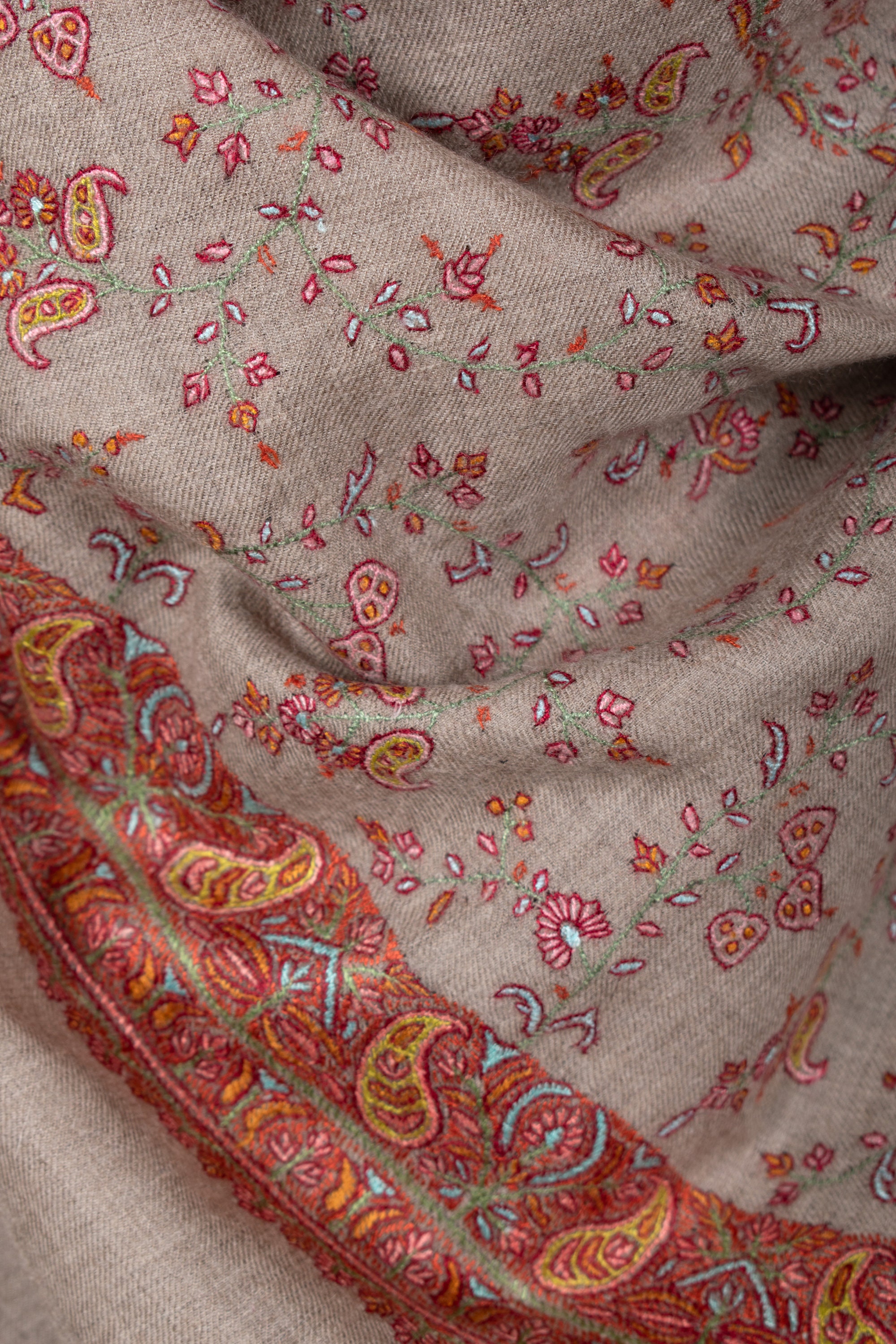 Rabiyah Palladar Embroidered Pashmina Shawl Natural Zati | Etsy