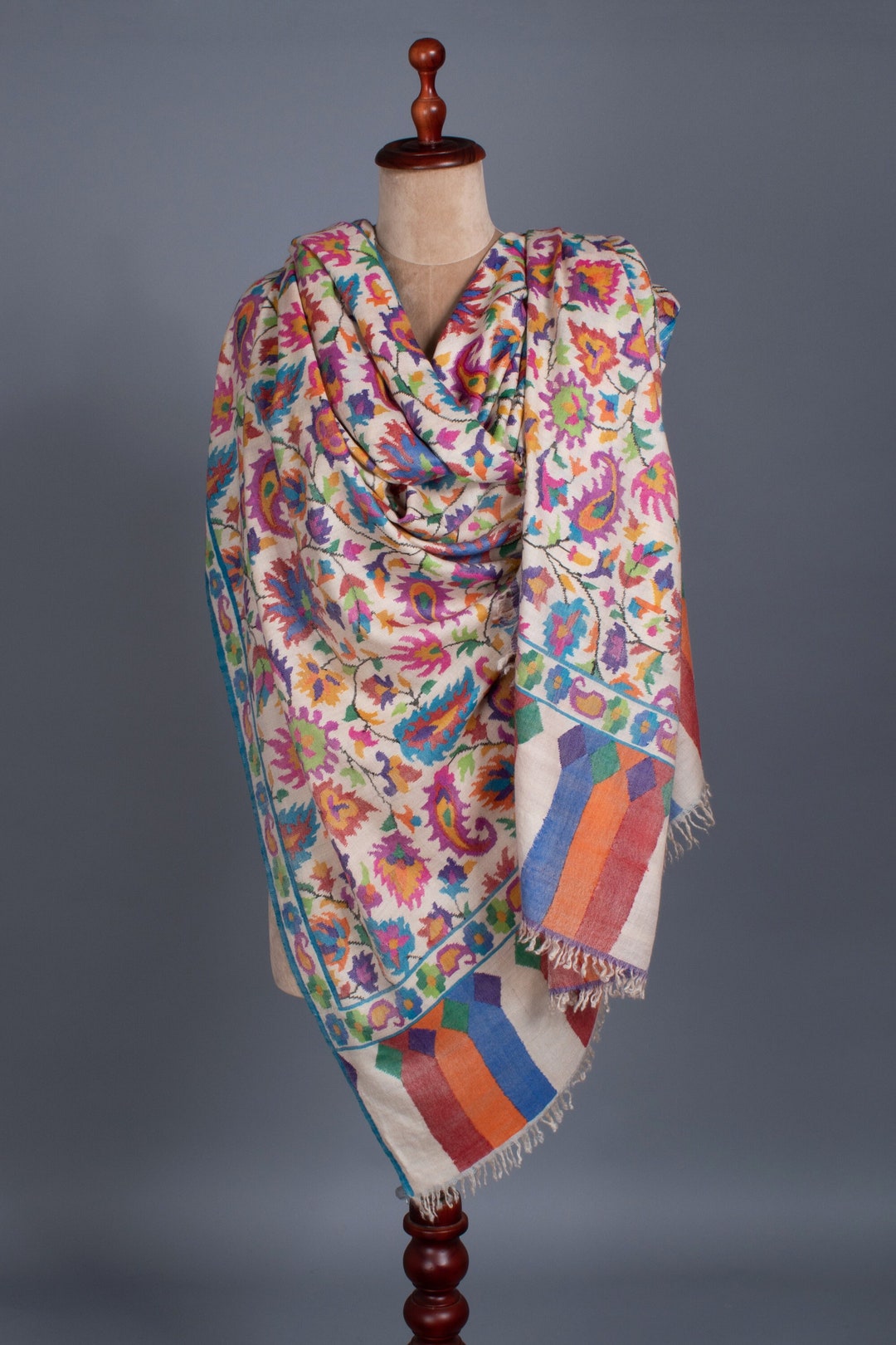 Buy XL Kani Pure Pashmina Shawl, Authentic Handmade Wrap, Oversized ...