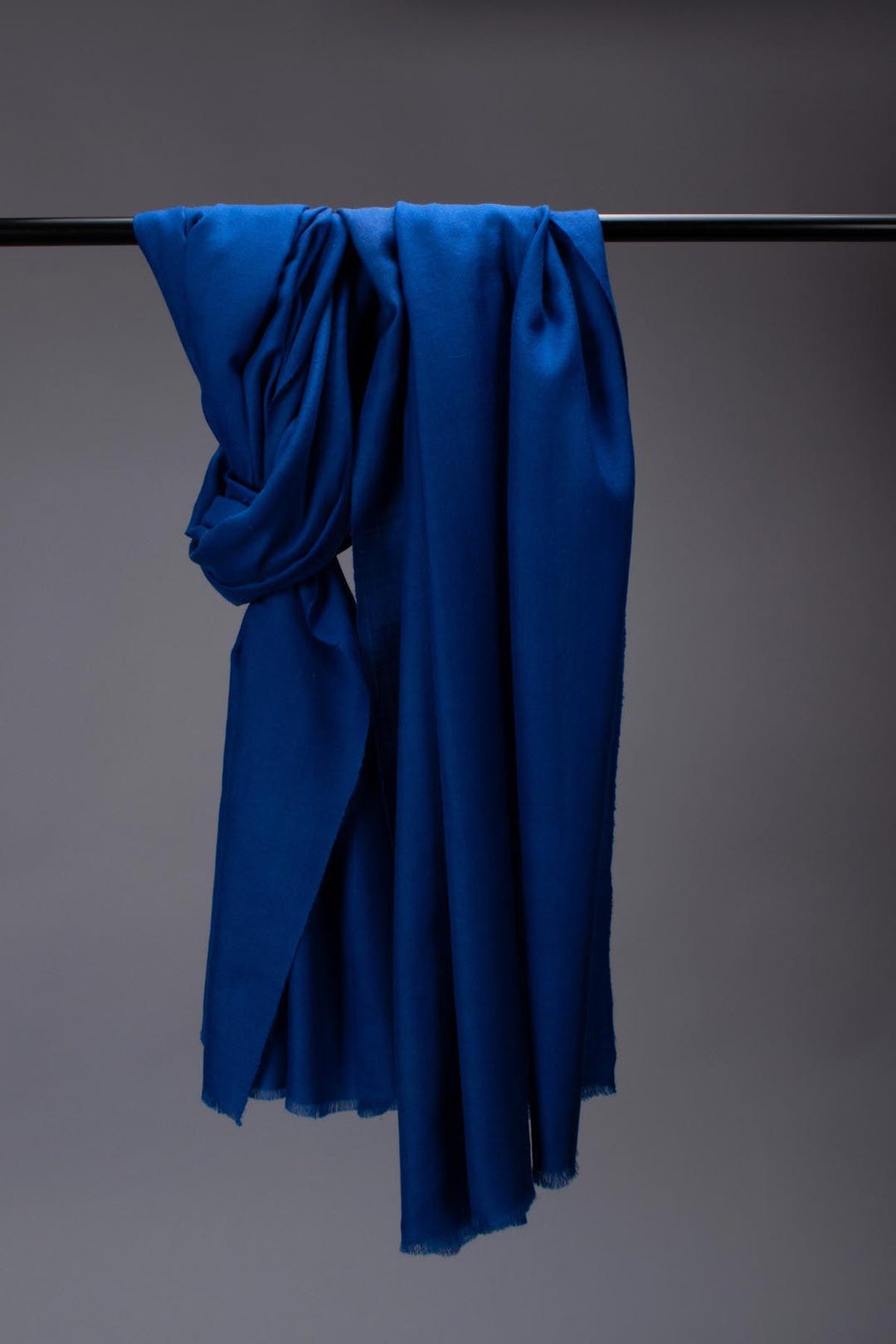 Cobalt Blue Hand Spun Pashmina Solid Color Shawl, A Perfect Wrap for ...