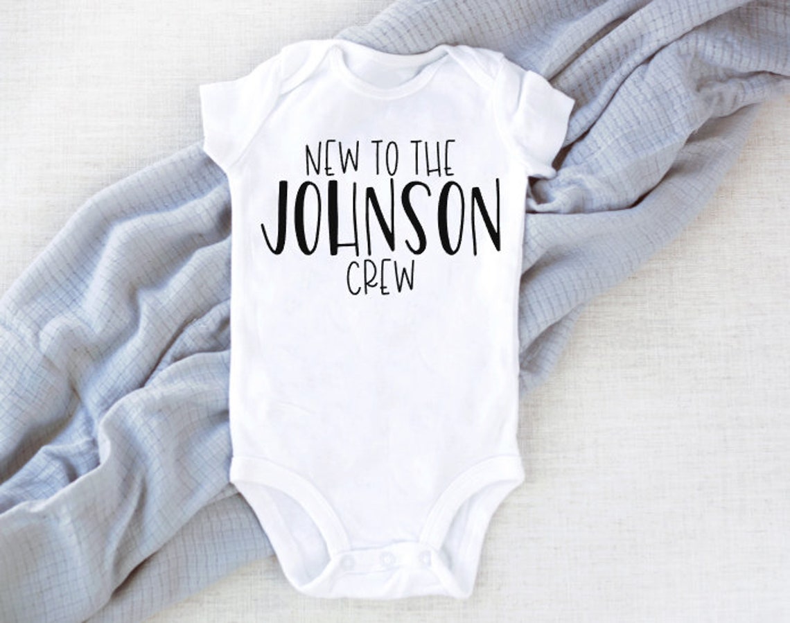 New to the Crew Baby Reveal Onesie New to the Crew Onesie - Etsy