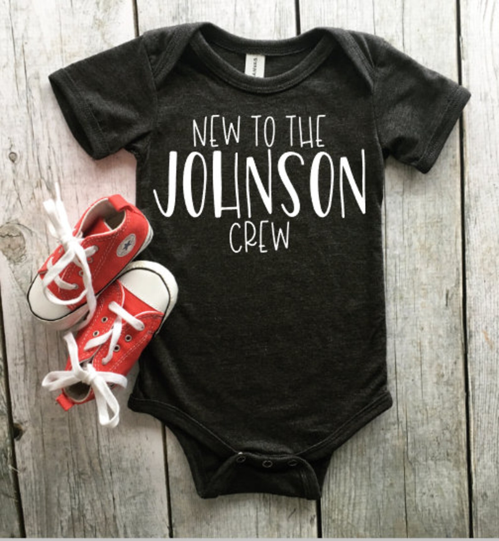 New to the crew Baby reveal onesie New to the crew onesie | Etsy