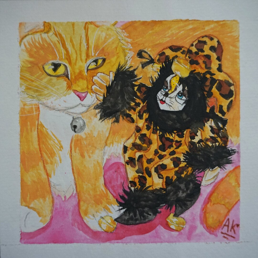 Fluffy Mittens the Cat Tamer Clown Print - Etsy