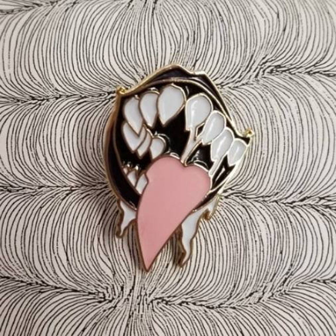 Fanged Mouth Soft Enamel Pin Drooling Mouth Gothic Pin - Etsy