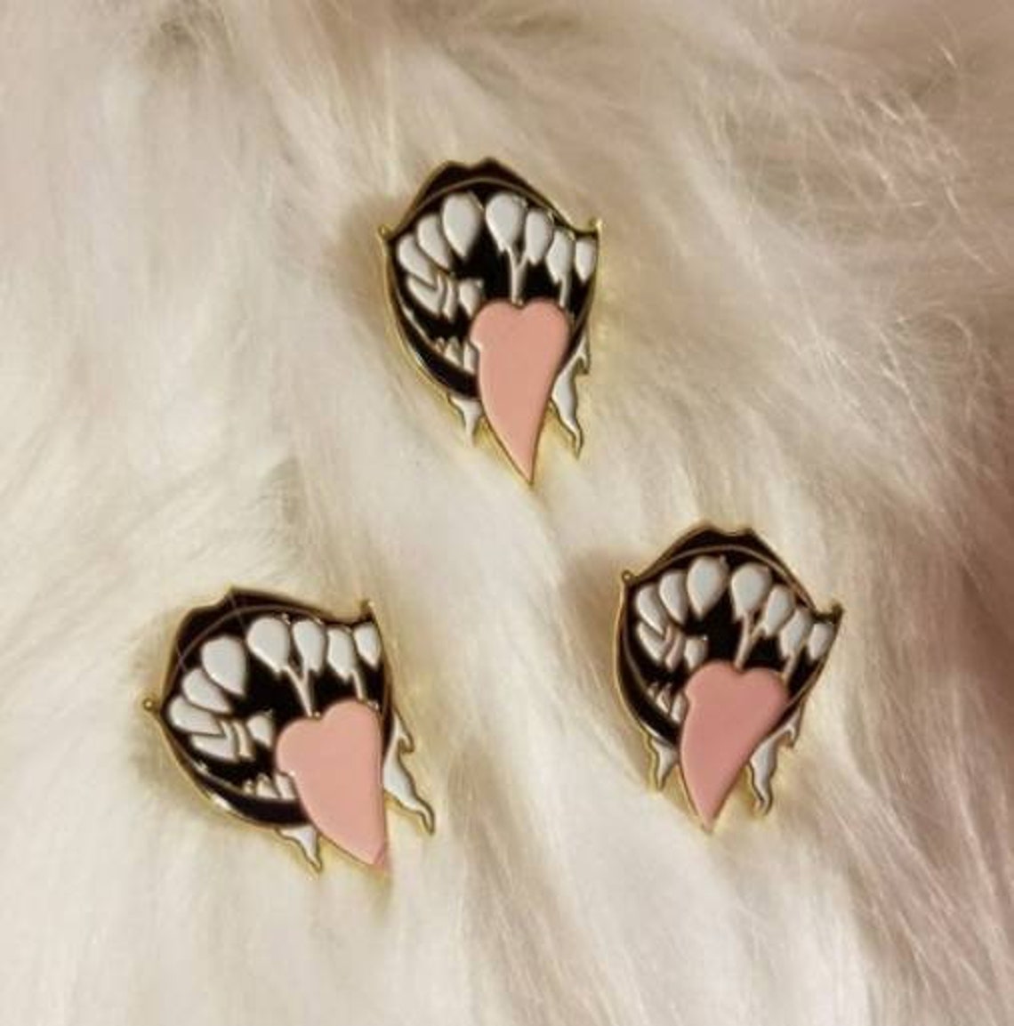 Fanged Mouth Soft Enamel Pin Drooling Mouth Gothic Pin - Etsy