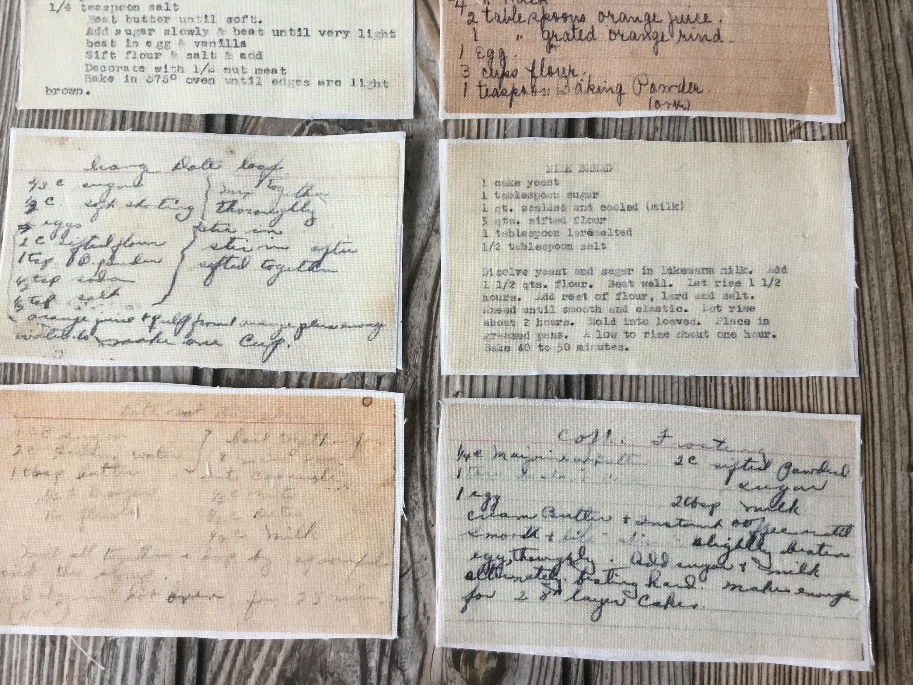 12 Piece Hand-writing Recipe Text Words Iron-on Cotton Fabric - Etsy