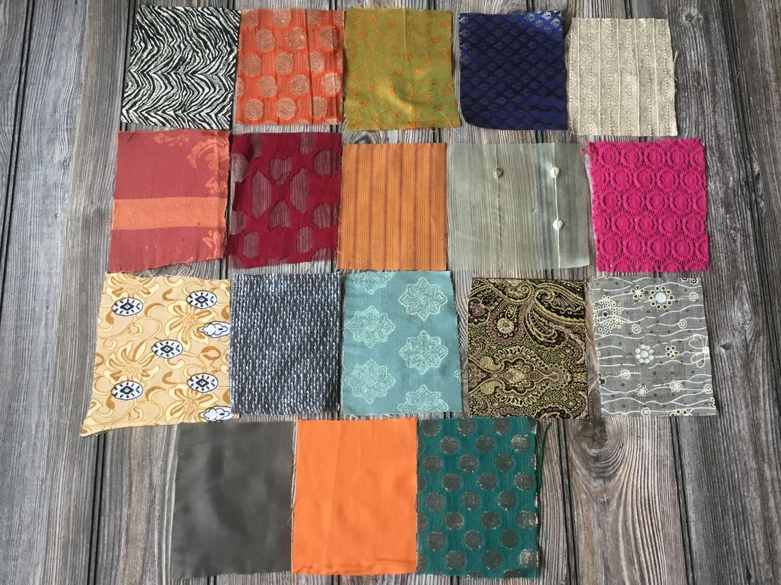 Sari Remnants Boho Bundle Saree Fabric Scraps Craft | Etsy