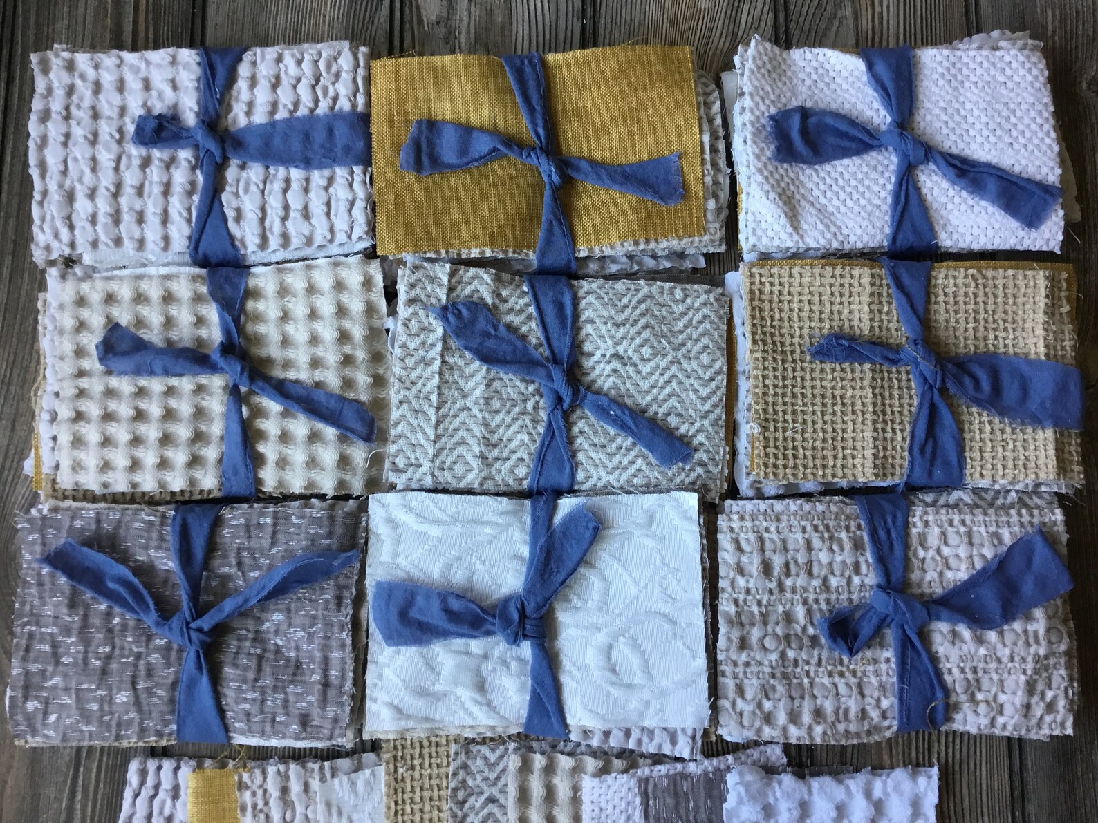 10 Waffle Cotton Fabric Scrap Pieces 4x 6 for - Etsy