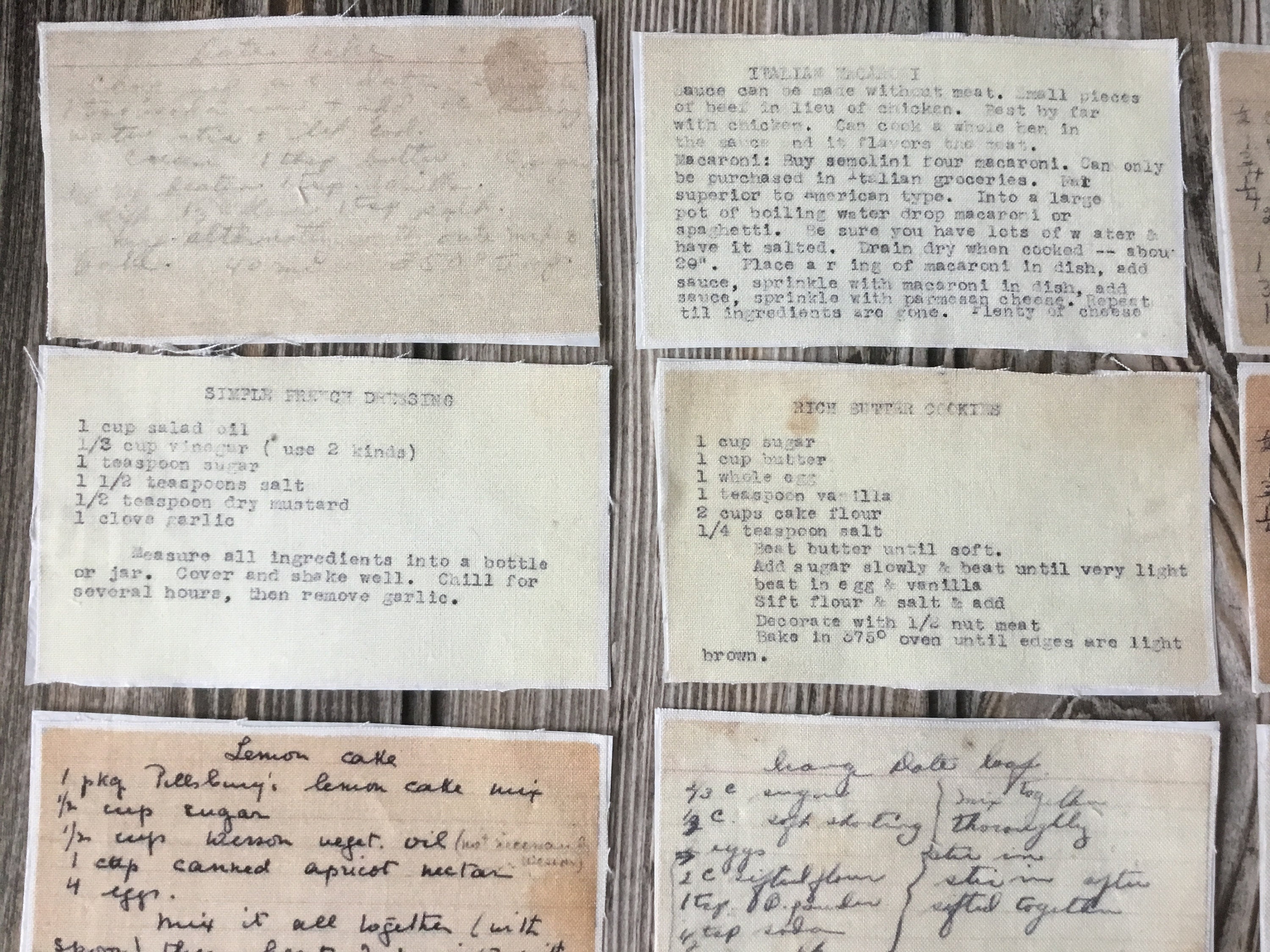 12 Piece Hand-writing Recipe Text Words Iron-on Cotton Fabric - Etsy