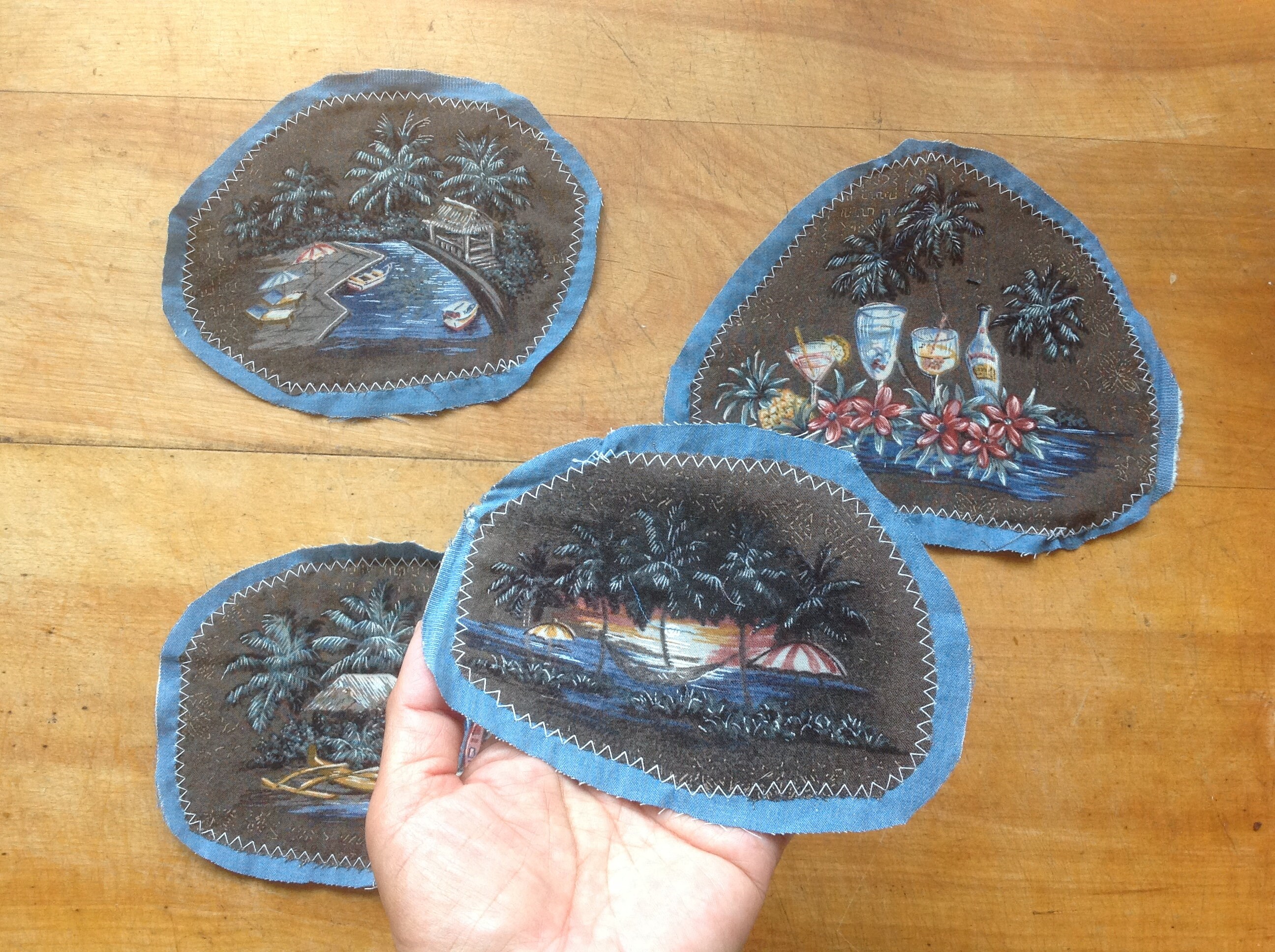 4 Hawaiian Island Beach Vacation Theme Patches for Sew-on - Etsy