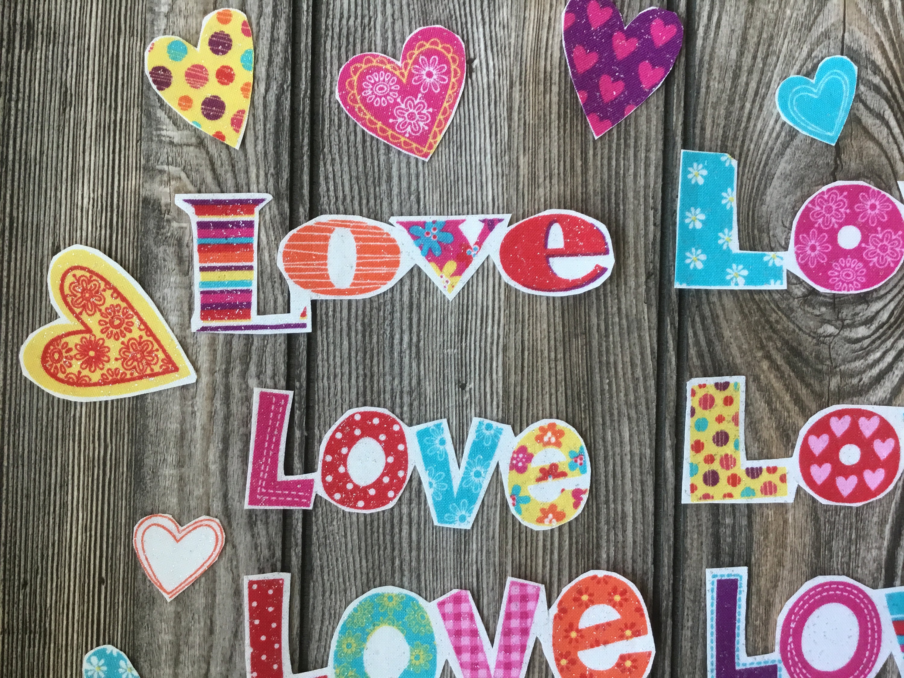 21 Piece of Word love Big & Small Heart Iron-on - Etsy