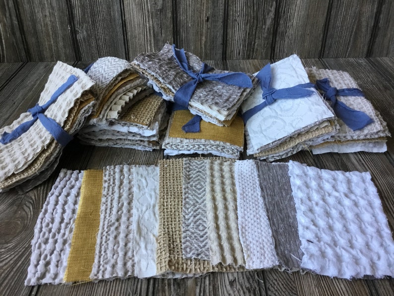 10 Waffle Cotton Fabric Scrap Pieces 4x 6 for - Etsy