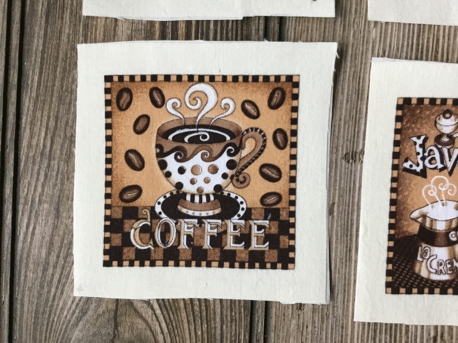 6 Mocha Espresso Java Cafe Coffee Latte Art Iron-on Cotton - Etsy