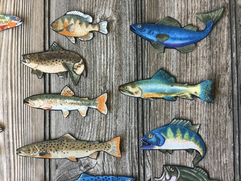 18 Fish Iron-on Cotton Fabric Appliques for DIY Projects - Etsy
