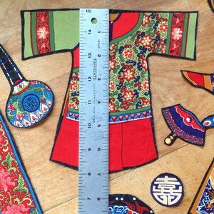 11 Piece Chinese Ching Dynasty Wedding Costume Iron-on Cotton Fabric ...