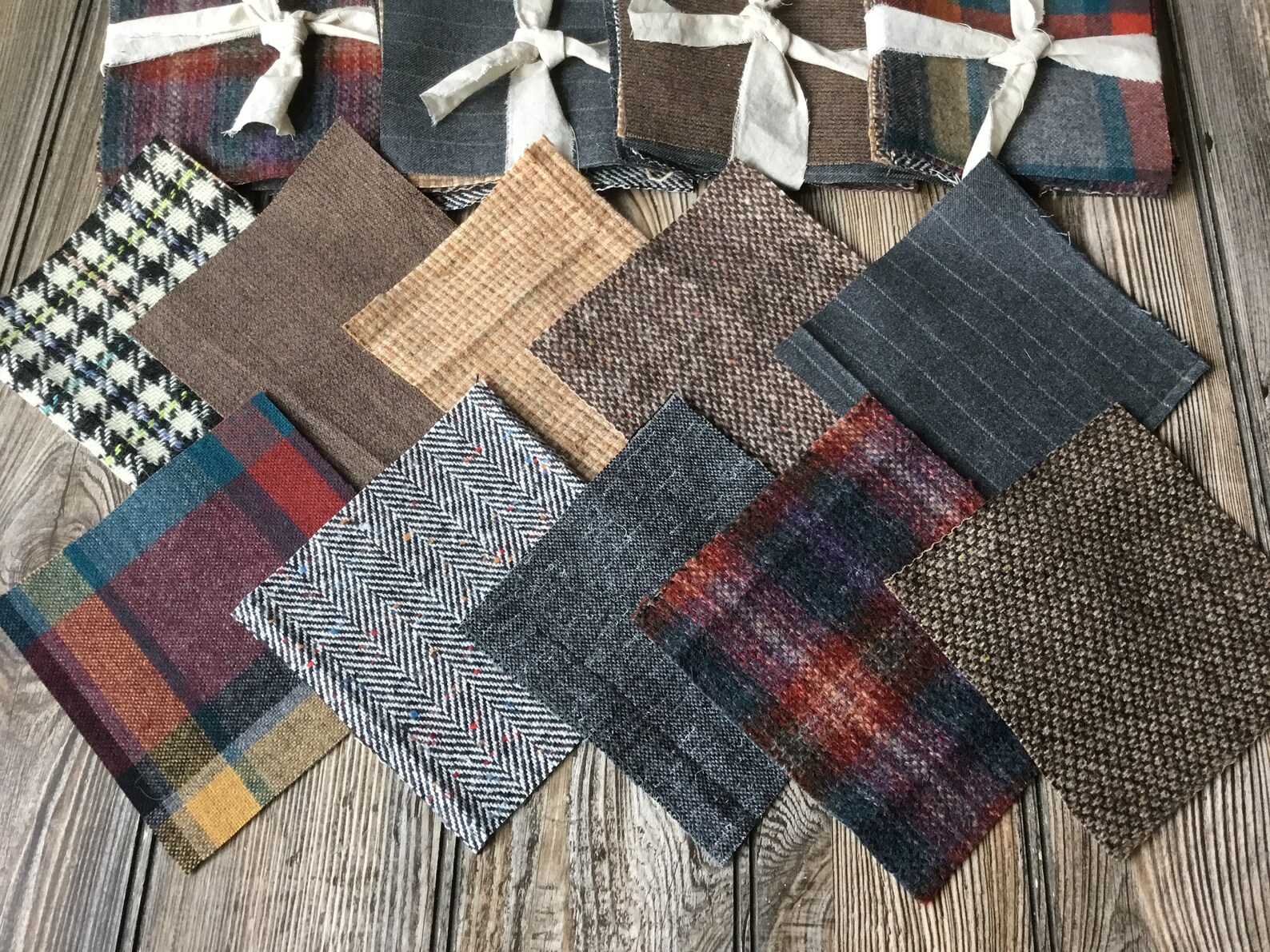 10 of 5 Square Vintage Wool Fabric Pieces for Craft - Etsy