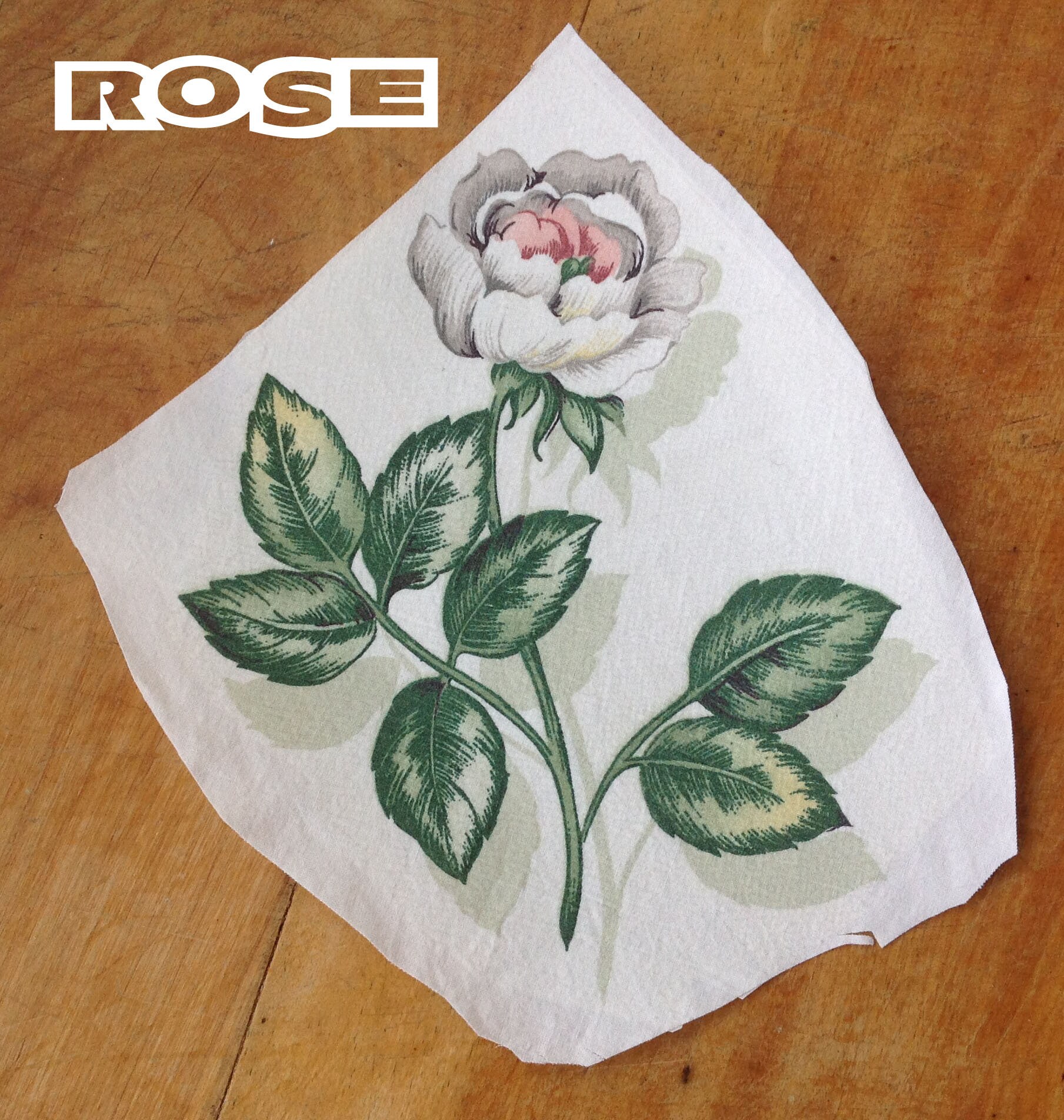 BIG Flower Iron-on Cotton Fabric Applique or Panel for DIY Projects ...