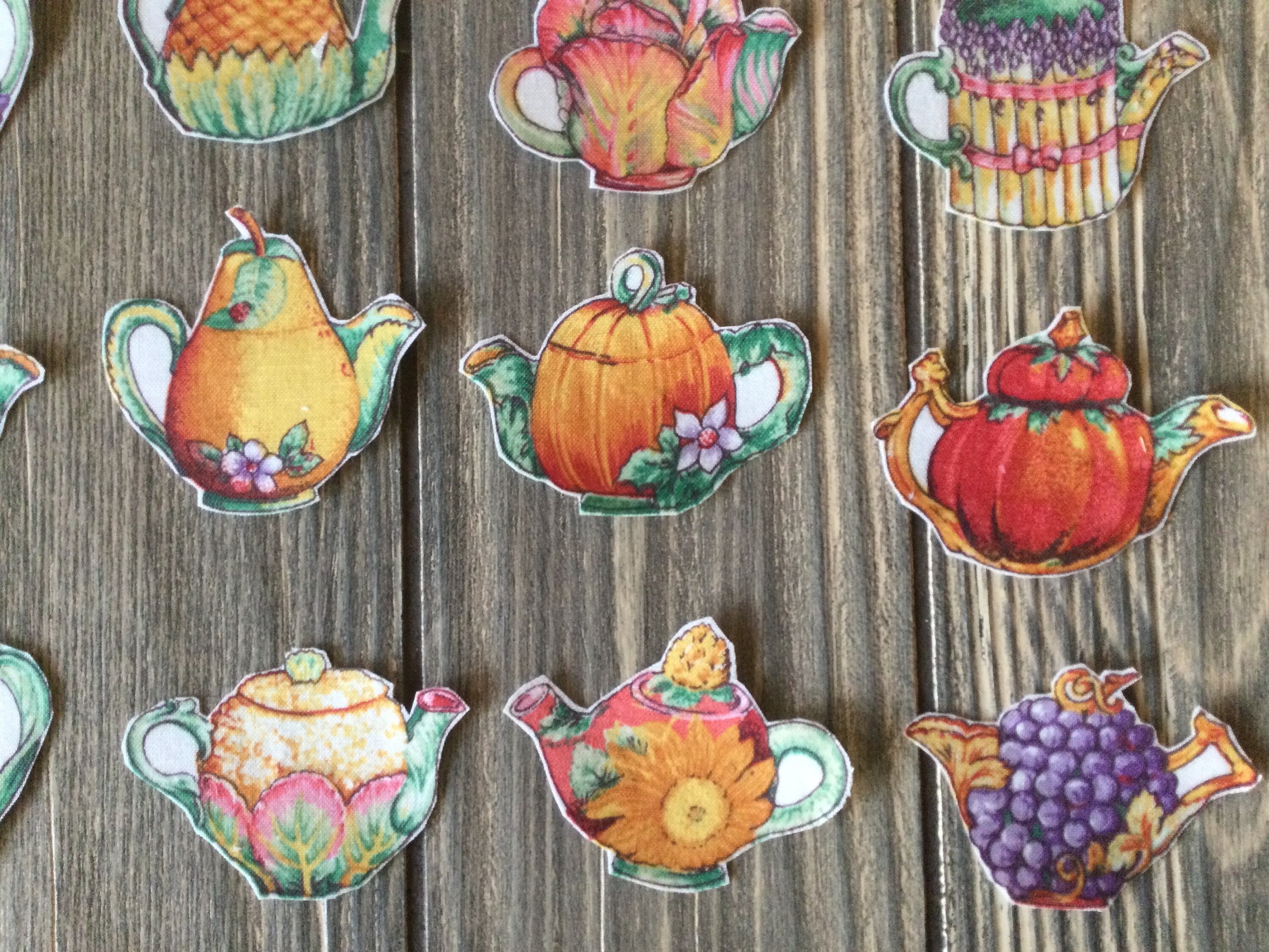 16 Cottage Country Garden Teapots Iron-on Cotton Fabric - Etsy