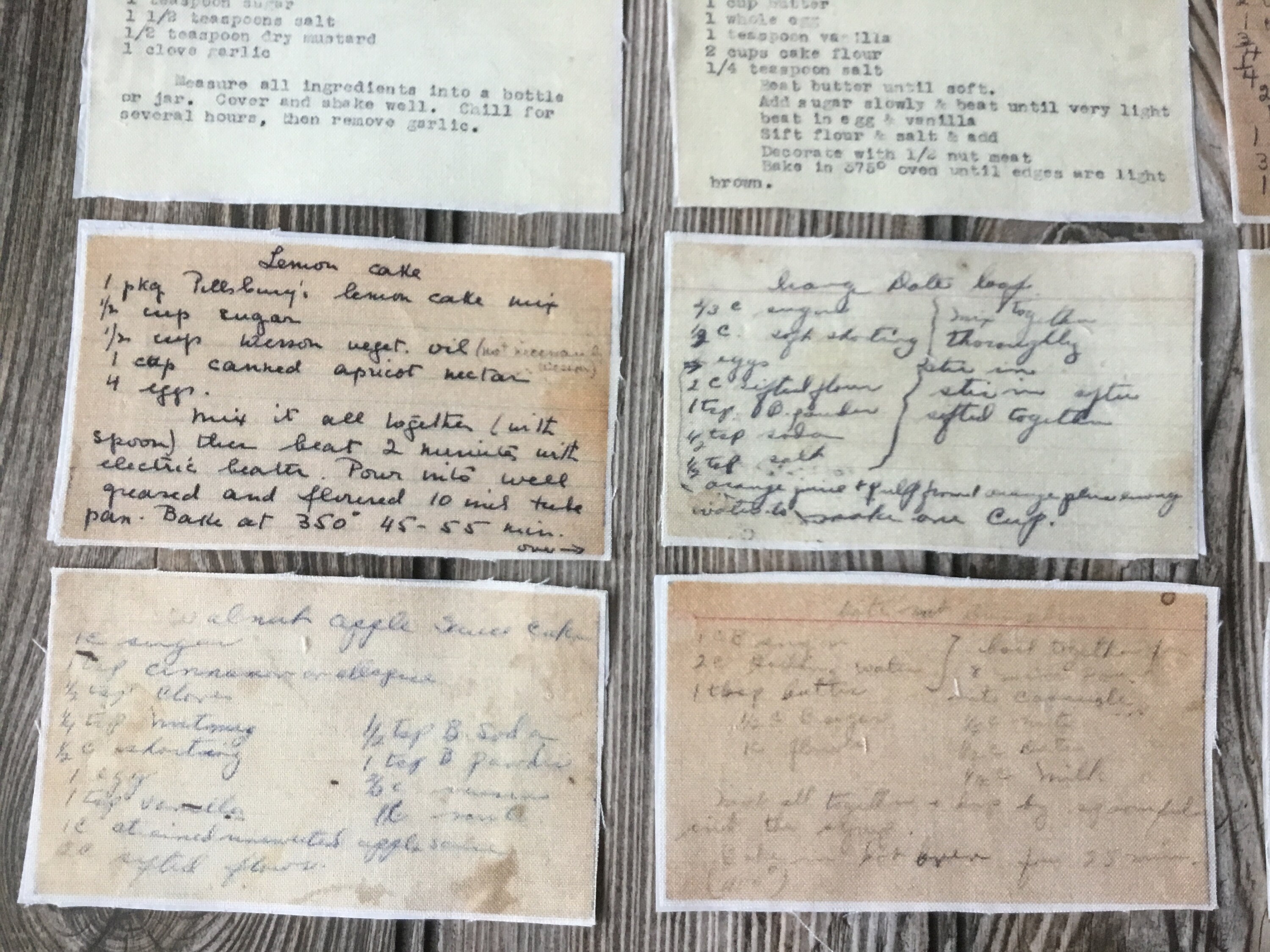 12 Piece Hand-writing Recipe Text Words Iron-on Cotton Fabric - Etsy