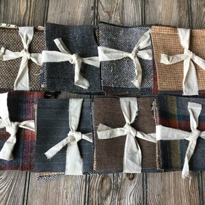 10 of 5" Square Vintage Wool Fabric Pieces for Craft Journaling, Slow ...