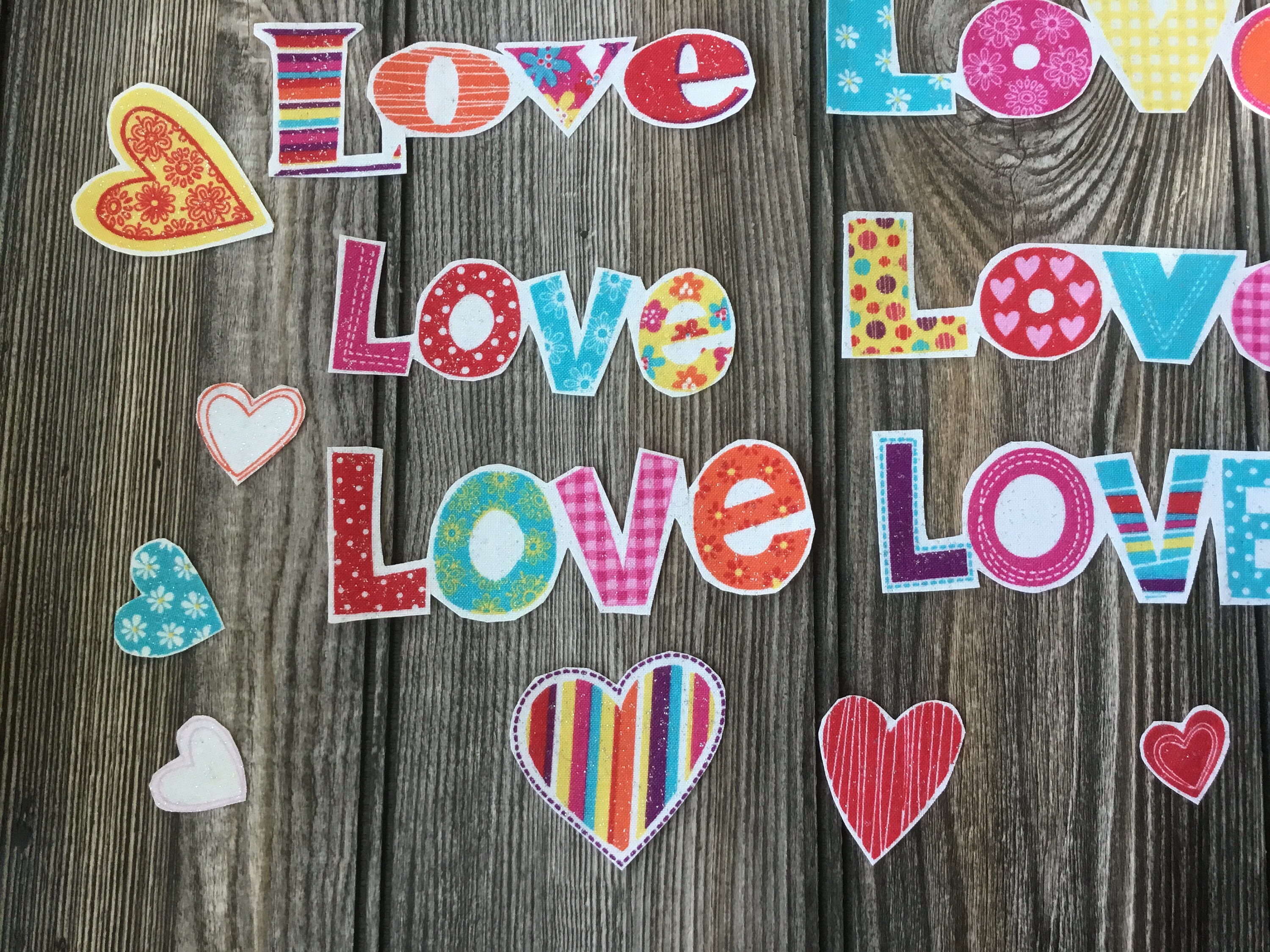 21 Piece of Word love Big & Small Heart Iron-on - Etsy