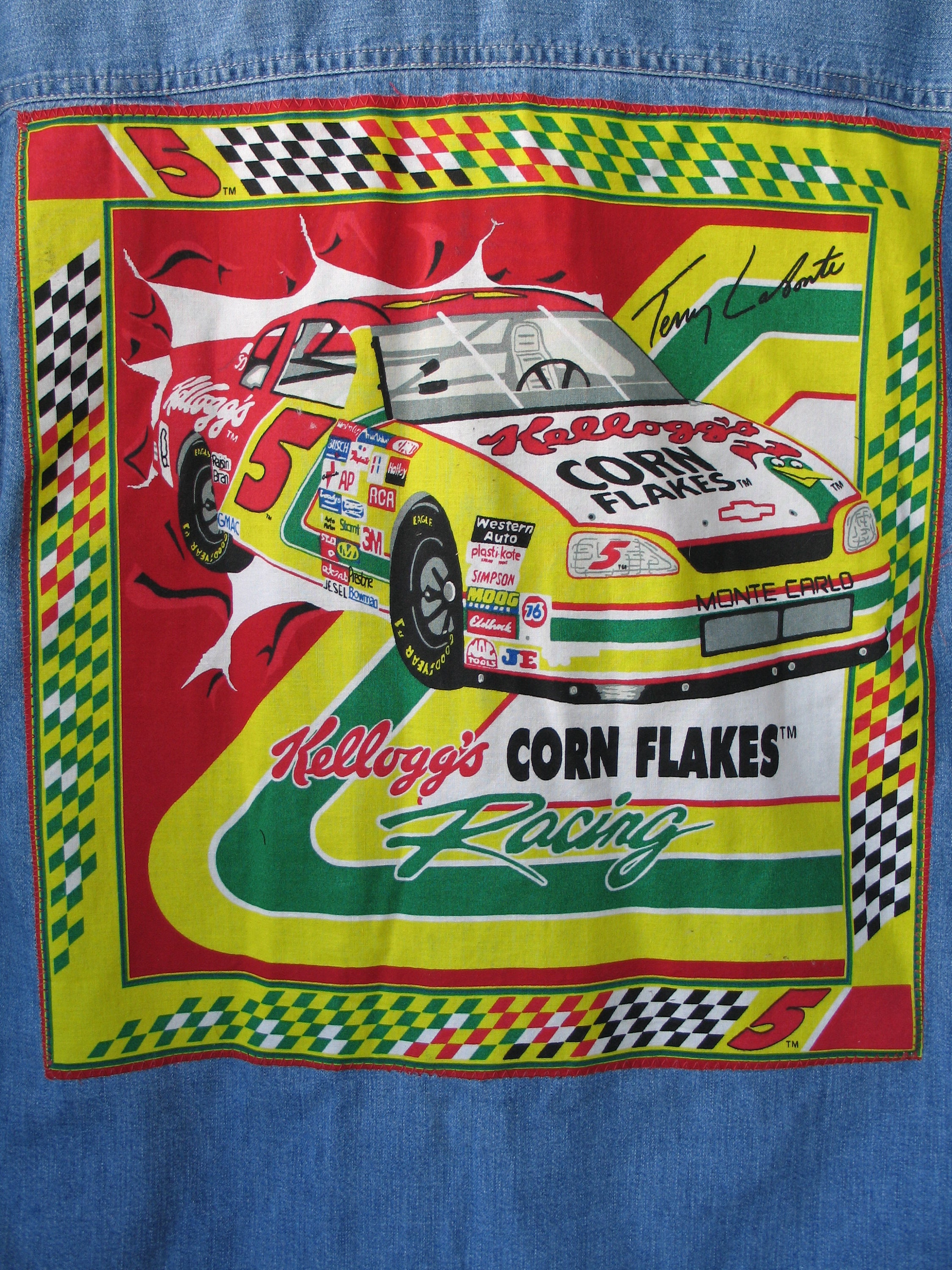 Upcycled Unisex Blue Jean Shirt With Vintage Kellogg's Corn Flakes ...