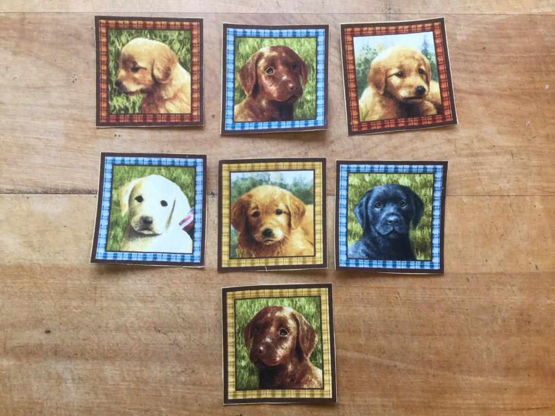 7 Labrador Retriever Dog Portrait Iron-on Cotton Fabric Appliques - Etsy