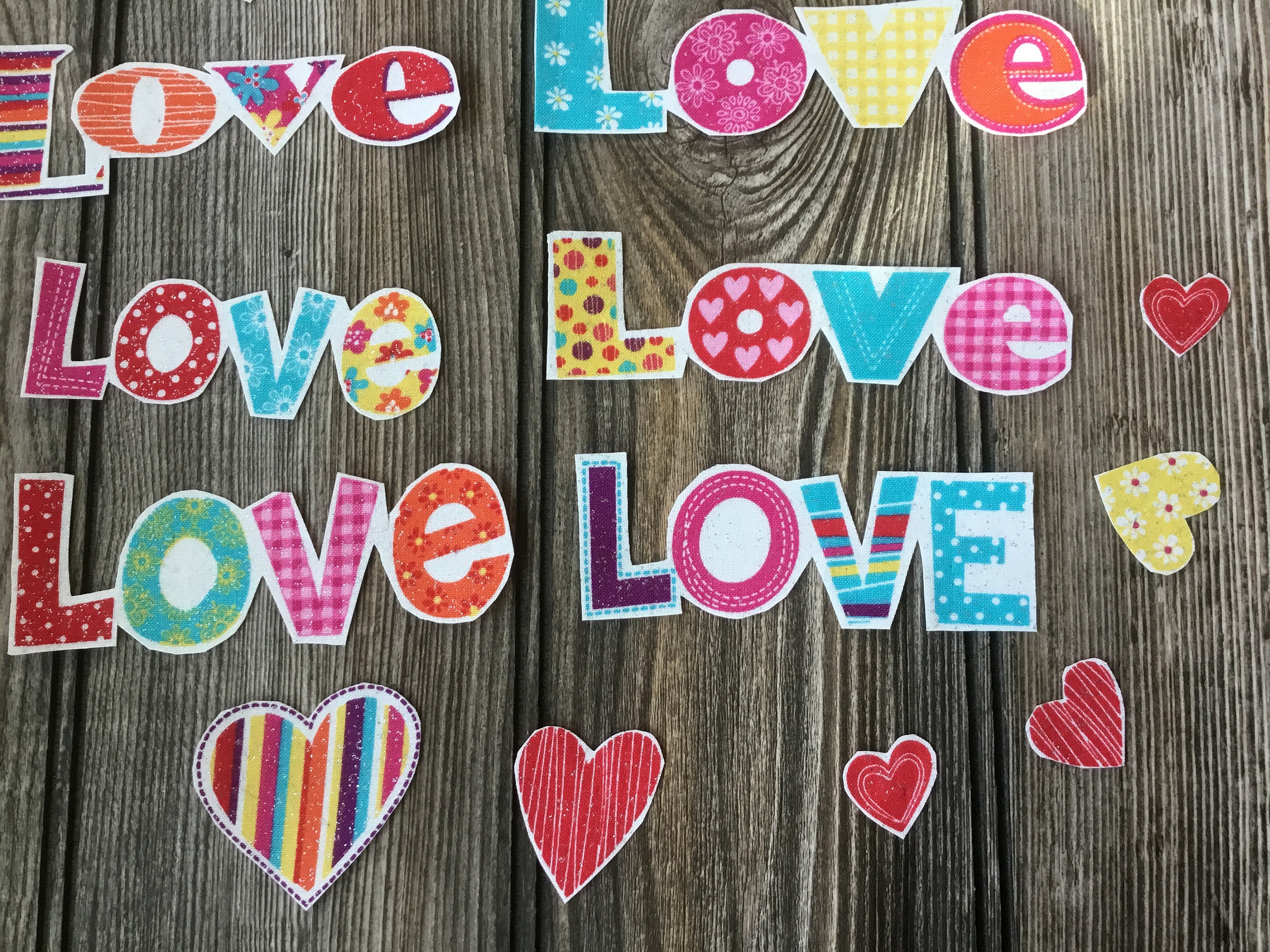 21 Piece of Word love Big & Small Heart Iron-on - Etsy
