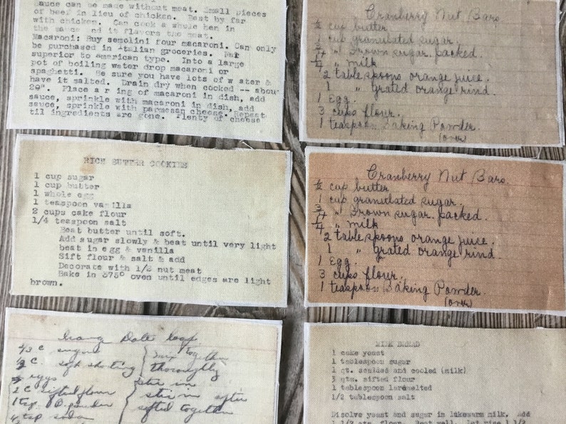 12 Piece Hand-writing Recipe Text Words Iron-on Cotton Fabric - Etsy