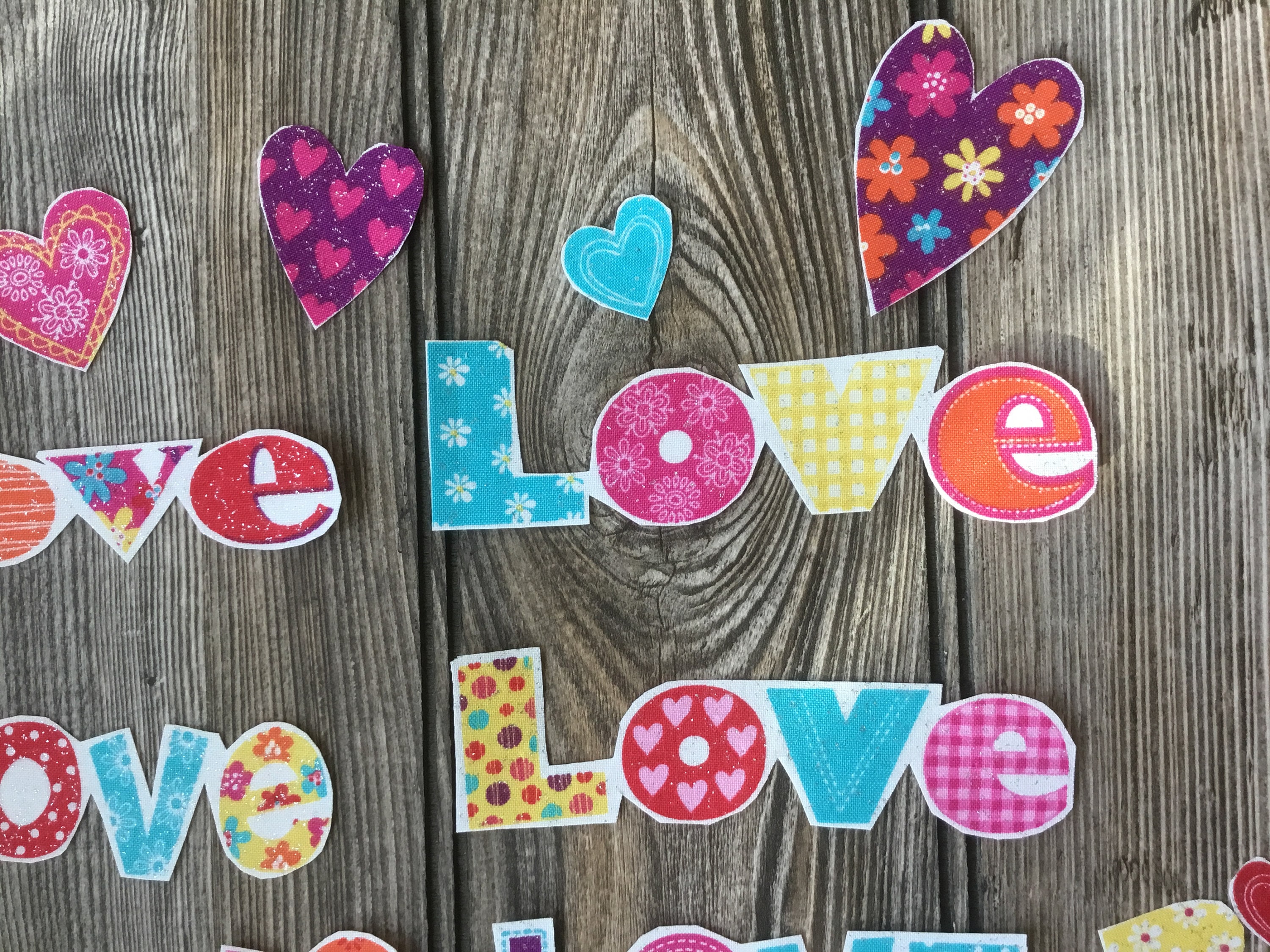 21 Piece of Word love Big & Small Heart Iron-on - Etsy