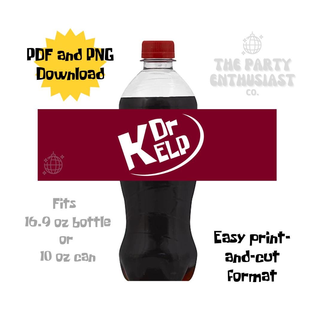 Dr. Kelp Under the Sea Soda Label 16.9oz Bottle/10oz Can Size - Etsy