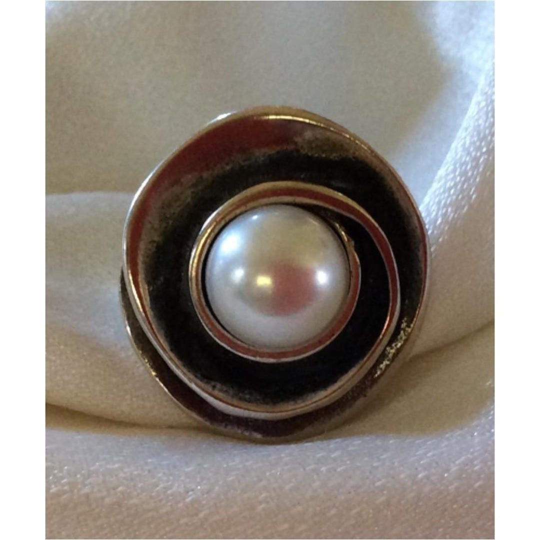 Silpada 925 Sterling Silver LILY Flower Pearl Ring R2121 HTF Size 8 - Etsy