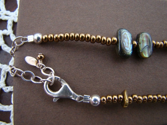 Silpada Sterling Silver Bronze Seed Bead Shell Neckla… - Gem